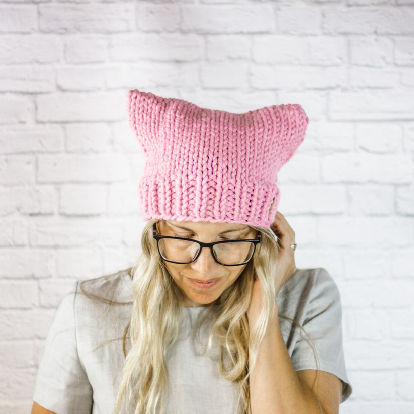 Women's March Pussyhat Project Pink Pussy Cat Ears Hat – Wheatfield ...